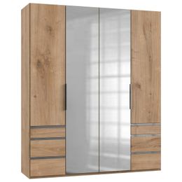 Dreht&uuml;renschrank mit Laden B: 200 cm Level, Eiche Dekor