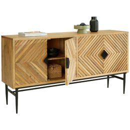 Sideboard Gatsby Hellbraun/ Schwarz ca. 175x90x45cm