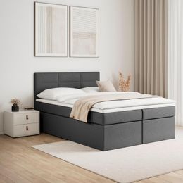Boxbett Lisa Dunkelgrau ca. 140x200 cm mit Topper