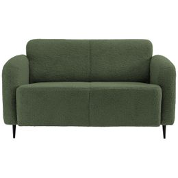 2-Sitzer-Sofa Marone Dunkelgr&uuml;n Teddystoff
