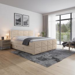 Boxspringbett Helsinki ca. 180x200 cm Beige