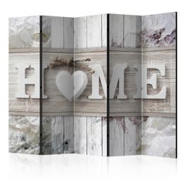 Artgeist Paravent Inscription Home Wei&szlig;/Beige