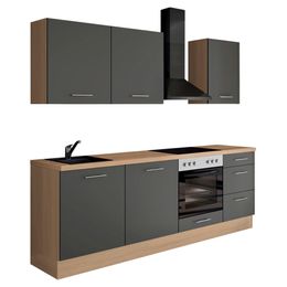 Impuls K&uuml;chenblock IBZ ohne Ger&auml;te ca. 230 cm Dunkelgrau