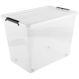 Box mit Deckel Action in Schwarz/Transparent ca. 80l