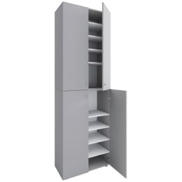 Schuhschrank LONA Grau ca. 70x220x40 cm