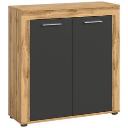 Highboard Jam ca. 80x88x35 cm Eiche/Grau