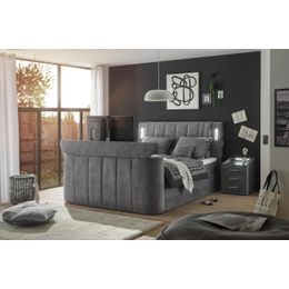 Boxspringbett Dallas m. LED ca. 180x200 cm Grau