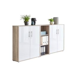 Aktenschrank Office Edition Sw Set 8 Sonoma Eiche/Wei&szlig;