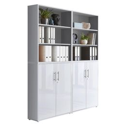 Aktenschrank Office Edition Sw Set 11 Grau/Wei&szlig;