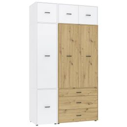 Kleiderschrank Kivo Eiche Artisan/Wei&szlig;