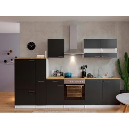 respekta K&uuml;chenleerblock LBKB300WSG Schwarz/Wei&szlig; ca. 300 cm