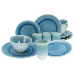 Creatable Kombiservice Aquarius Blau in Blau/Wei&szlig;, 16-teilig