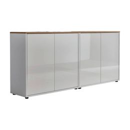 Sideboard Mailand Set 2 Wei&szlig;/Eiche