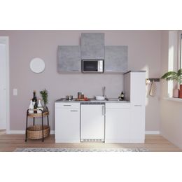 respekta K&uuml;chenblock Economy Weiss/ Grau Cerankochfeld B: 180cm