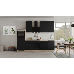 K&uuml;chenblock Capri Schwarz/Eichefarben