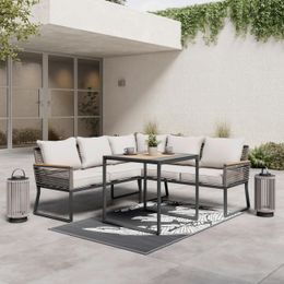 Dining-Loungeset Sonora Grau Outdoorstoff/Metall