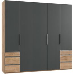 Dreht&uuml;renschrank 250cm Level, Graphit/Eiche Dekor