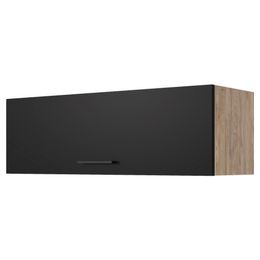 K&uuml;chenoberschrank Capri Schwarz/Eichefarben