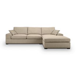 Ecksofa Veda Beige Flachgewebe