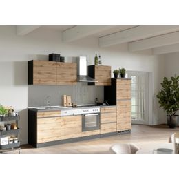 Held K&uuml;chenblock Turin mit Ger&auml;ten ca. 300 cm Eiche/Grau