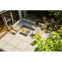 siena GARDEN Modul-Loungegarnitur 5-tlg. Grau Teakholz