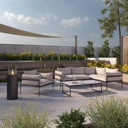 Outdoorlounge Anny Beige Metall/Outdoorstoff/Glas