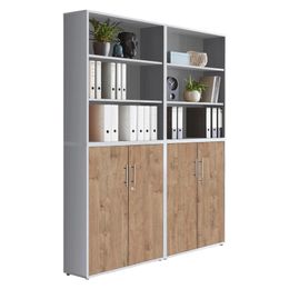 Aktenschrank Office Edition Sw Set 11 Grau/Eichefarben