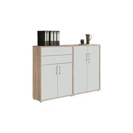 Aktenschrank Office Edition Sw Set 12 Wei&szlig;/Eichefarben
