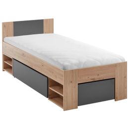 Bett Azurro 2-90 Anthrazit/Eiche Artisan