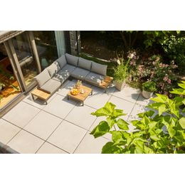 siena GARDEN Modul-Loungegarnitur 4-tlg. Grau Teakholz
