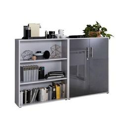 Aktenschrank Office Edition Sw Set 1 niedrig Grau