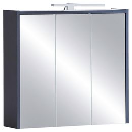 Spiegelschrank Lovis Dunkelblau mit LED 3-t&uuml;rig