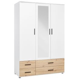 Kleiderschrank in Wei&szlig;/Eichefarben