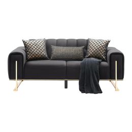2-Sitzer-Sofa Aile in Schwarz/Goldfarben