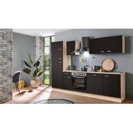 Menke K&uuml;chenblock Classic Dunkelbraun/Eiche ca. 270cm