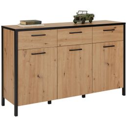 Sideboard Kirikus Schwarz/Eichefarben