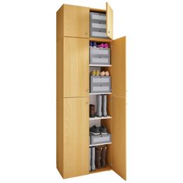 Kleiderschrank Lona XXL Buchefarben ca. 70x223x39 cm