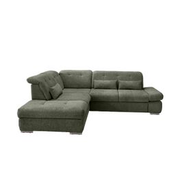 Ecksofa Dalida Dunkel Gr&uuml;n Chenille m. Bettkasten