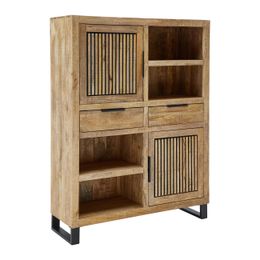Highboard Everest Naturfarben/Schwarz