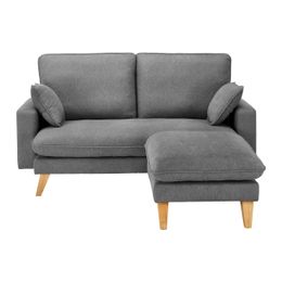 Ecksofa Illa Grau Leinenoptik
