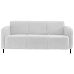 3-Sitzer-Sofa Marone Wei&szlig; Teddystoff
