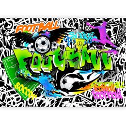 Artgeist Fototapete Football Graffiti Multicolor