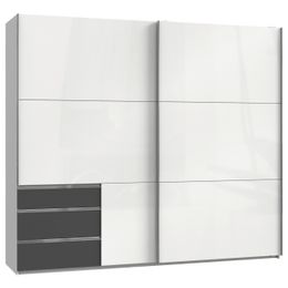 Schwebet&uuml;renschrank Level 36D ca. 250 cm Graphitfarben/Wei&szlig;