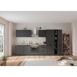 Held K&uuml;chenzeile Meran mit Ger&auml;ten ca. 360 cm Grau/Eiche