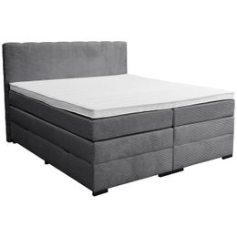 Boxspringbett Malaga ohne Fu&szlig;teil Grau ca. 160x200cm