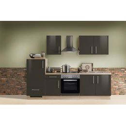 Menke K&uuml;chenblock Premium Dunkelbraun/Eiche ca. 270 cm