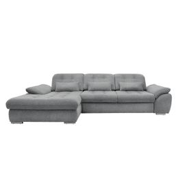 Ecksofa Rigatti mit Bettkasten ca. 184x314 cm Silberfarben
