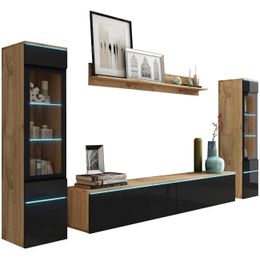 Wohnwand Vera 4-tlg. ca. 240x130 cm Eiche Wotan