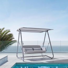 Hollywoodschaukel Ilva Blu Grau Outdoorstoff/Metall
