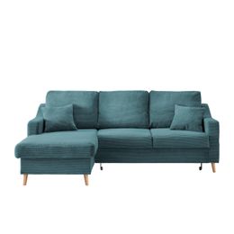 Ecksofa Valentina Petrol Cord